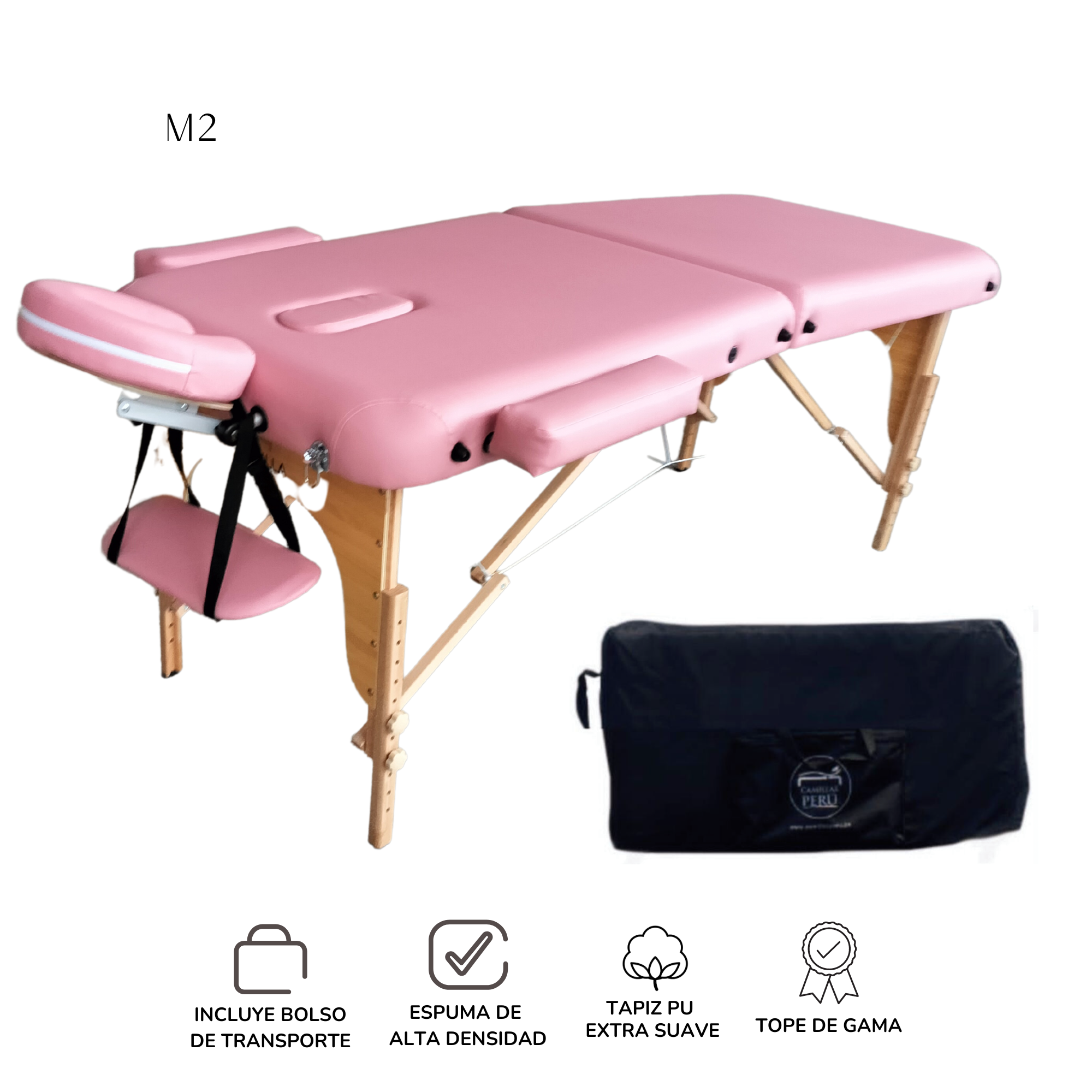 Camilla plegable de madera M2 PREMIUM - CALMILLA - Camillas Perú